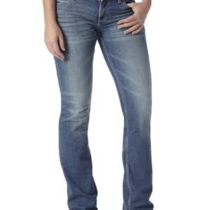 Wrangler Women's Retro Mae Mid Rise Stretch Boot Cut Jean, Deadwood, 17W x 32L