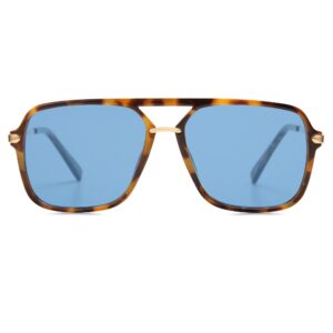 sojos sunglasses for women & men, square, retro, polarized lens, trendy aviator, 90s shades (sj2229, brown tortoise blue)