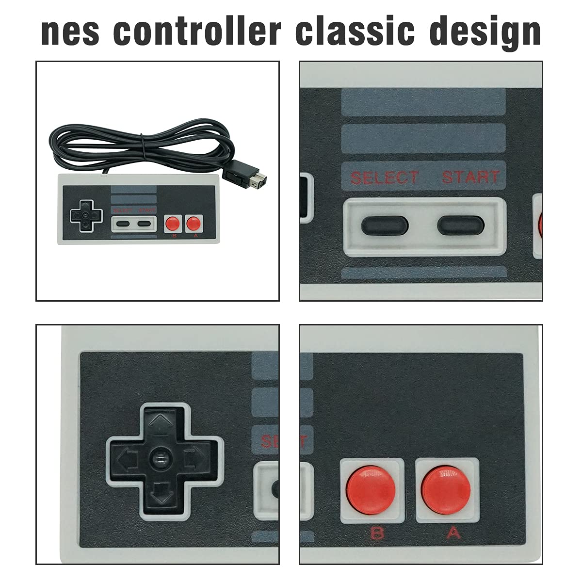 Nes Classic Controller for Nintendo Nes Mini Classic Edition Console, Retro Nes Gamepad Controller with 10FT Extra Long Cable - Nes Controller