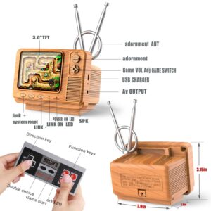 Retro Video Games Console for Kids Adults Built-in 308 Classic Electronic Game 3.0'' Screen Mini TV Games Console Support TV Output and USB Charging Birthday Xmas Gift for Boys Girl 4-12 (Brown)