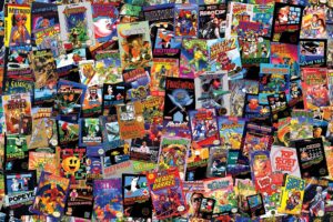 8-bit armageddon retro video game puzzle for adults and kids | 1000 piece jigsaw puzzle toy | interactive brain teaser for family game night | 28 x 20 inches