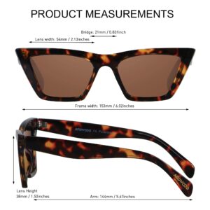 ANDWOOD Cat Eye Sunglasses for Women Polarized Cateye Frames Fashion Vintage Square Classic Retro Sun Glasses