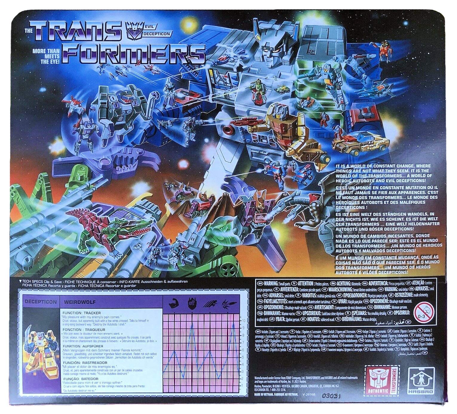 Transformers 2021 Modern Figure in Retro Packaging Decepticon Headmaster Weirdwolf with Monxo