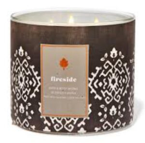 fireside candle ~ 3 wick ~ 2021 ~ white barn candle ~ bath and body works