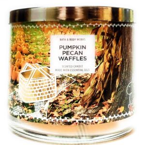 white barn bath & body works pumpkin pecan waffles 3 wick 14.5 oz candle