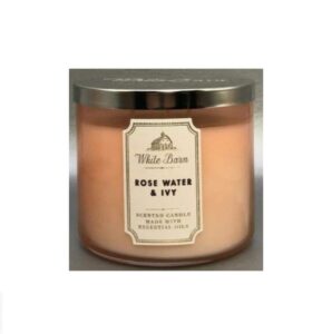 white barn 3-wick candle in rose water & ivy white barn 3-wick candle in rose water & ivy (made with essential oil)