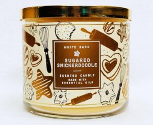 white barn- bath & body works - sugared snickerdoodle 3-wick candle w/essential oils - 14.5 oz