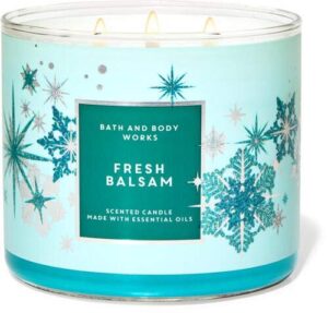 white barn fresh balsam 3-wick candle w/essential oils - 14.5 oz - 2020 holidays scents!