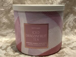 bath & body works, white barn 3-wick candle w/essential oils - 14.5 oz - 2022 spring scents! (iced dragonfruit tea)