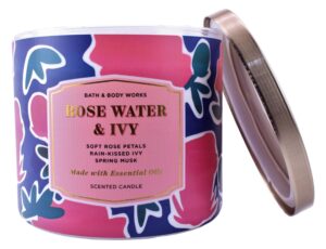 white barn bath and body works rosewater & ivy 3 wick candle 14.5 oz