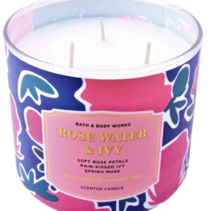 White Barn Bath and Body Works Rosewater & Ivy 3 Wick Candle 14.5 oz