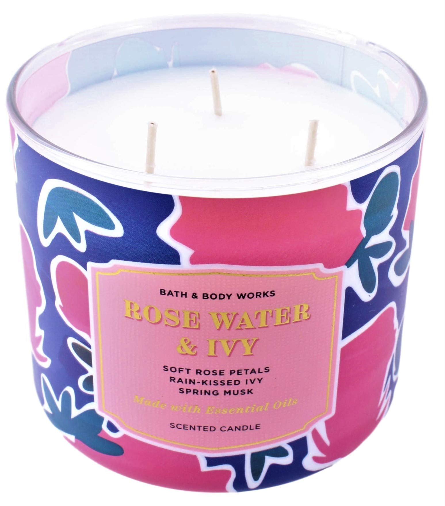 White Barn Bath and Body Works Rosewater & Ivy 3 Wick Candle 14.5 oz