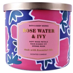 White Barn Bath and Body Works Rosewater & Ivy 3 Wick Candle 14.5 oz