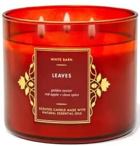 bath and body works white barn leaves 3 wick candle 14.5 ounce golden autumn label