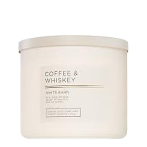 White Barn-Bath & Body Works- Coffee and Whiskey Candle 3 Wick EDT 14.5 OZ Burns 25-45 Hours