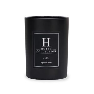 hotel collection - black velvet - luxury scented candles with essential oils - lemon, bergamot, fig, cedarwood, amber, musk & blonde woods - 50-hour burn time - soy candles - home decor - 8 oz