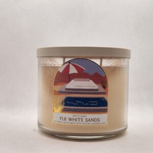 bath & body works, white barn 3-wick candle w/essential oils - 14.5 oz - 2022 early summer scents! ( fiji white sands )