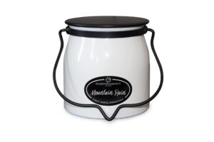 milkhouse candle company - mountain rain - creamery collection - 16oz double cotton wick soy candles with beeswax - long burn time, made in the usa - non toxic, premium scented candles