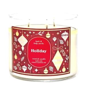 bath & body works, white barn 3-wick candle w/essential oils - 14.5 oz - 2021 christmas scents! (holiday)