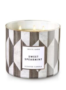 white barn bath & body works candle 3 wick 14.5 ounce sweet spearmint