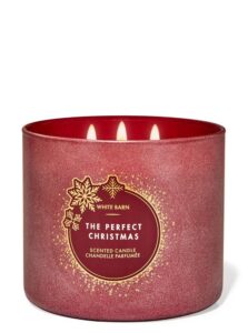 bath & body works, white barn the perfect christmas 3-wick candle w/essential oils - 14.5 oz -(the perfect christmas) label artwork varies