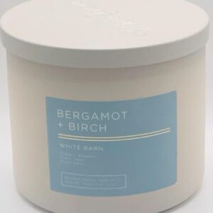 Bergamot + Birch 3 Wick Candle 14.5 Ounce White Barn