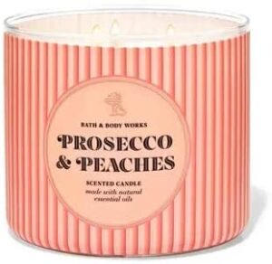 bath & body works, white barn 3-wick candle w/essential oils - 14.5 oz - 2022 spring scents! (prosecco peaches)