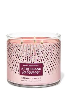 white barn bath & body works a thousand wishes 3 wick scented candle 14.5 oz