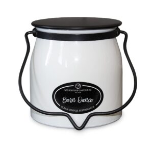 milkhouse candle company - barn dance - creamery collection - 16 oz double cotton wick soy candles with beeswax - long burn time, made in the usa - non toxic, premium scented candles