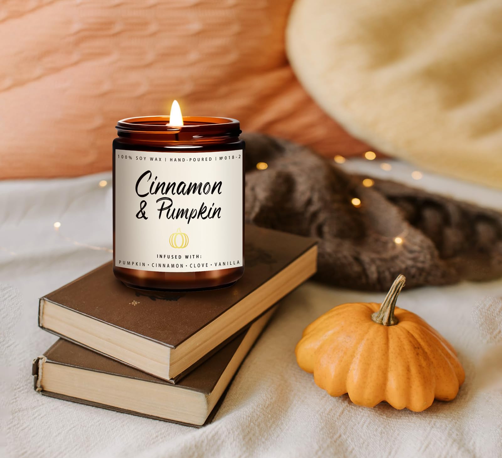 Fall Candle Set | 4pack Fall Scented Candles for Home, Scented Candles for Autumn Fall - Home Scented Candle Set, Candle Gift for Women - Scent of Wreath/Cinnamon Pumpkin/Apple Pie/Comfort