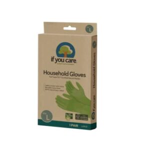 If You Care Latex Gloves, Large – 1 Pair (Pack of 1) – For Gardening, Dishwashing, Cleaning Kitchen and Bathroom – 100% Cotton Lined, Reusable for Women and Men, Green