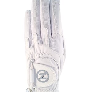 Zero Friction Ladies Cabretta Elite Golf Glove, Left Hand, White, One Size