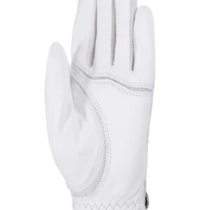 Zero Friction Ladies Cabretta Elite Golf Glove, Left Hand, White, One Size