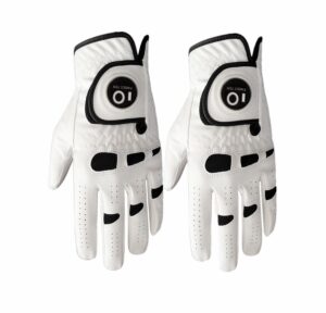 finger ten men’s golf glove left hand right with ball marker value 2 pack, weathersof grip soft comfortable, fit size small medium ml large xl (large, worn on left hand)