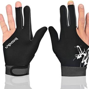 Man Woman Elastic 3 Fingers Show Gloves for Billiard Shooters Carom Pool Snooker Cue Sport - Wear on The Right or Left Hand 1PCS (Gray, L)