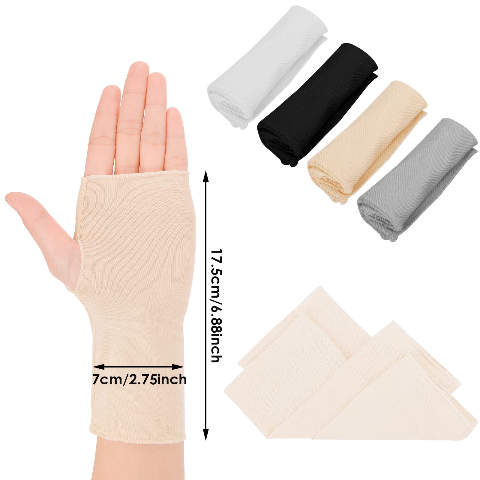 Yolev 4 Pairs Sunblock Fingerless Gloves for Women UV Sun Protection Wrist Length Gloves Lightweight Fingerless Gloves for Girls Women Summer Outdoor Driving