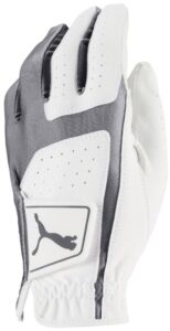 puma golf men's flexlite golf glove (bright white-quiet shade, x-large, left hand)