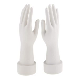 taotenish pair of mannequin hand display stands female jewelry bracelet gloves ring necklace display organizer - white