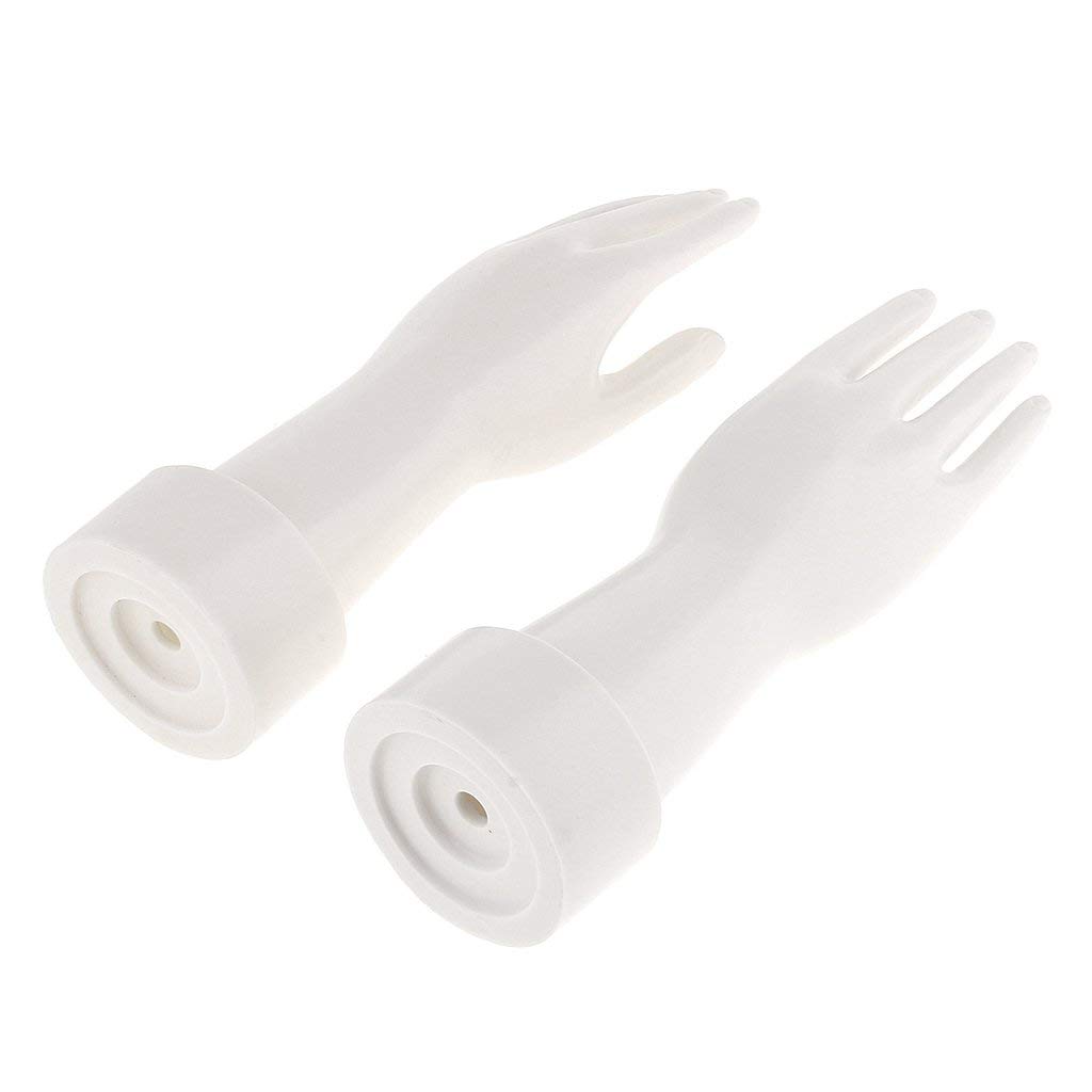 Taotenish Pair of Mannequin Hand Display Stands Female Jewelry Bracelet Gloves Ring Necklace Display Organizer - White