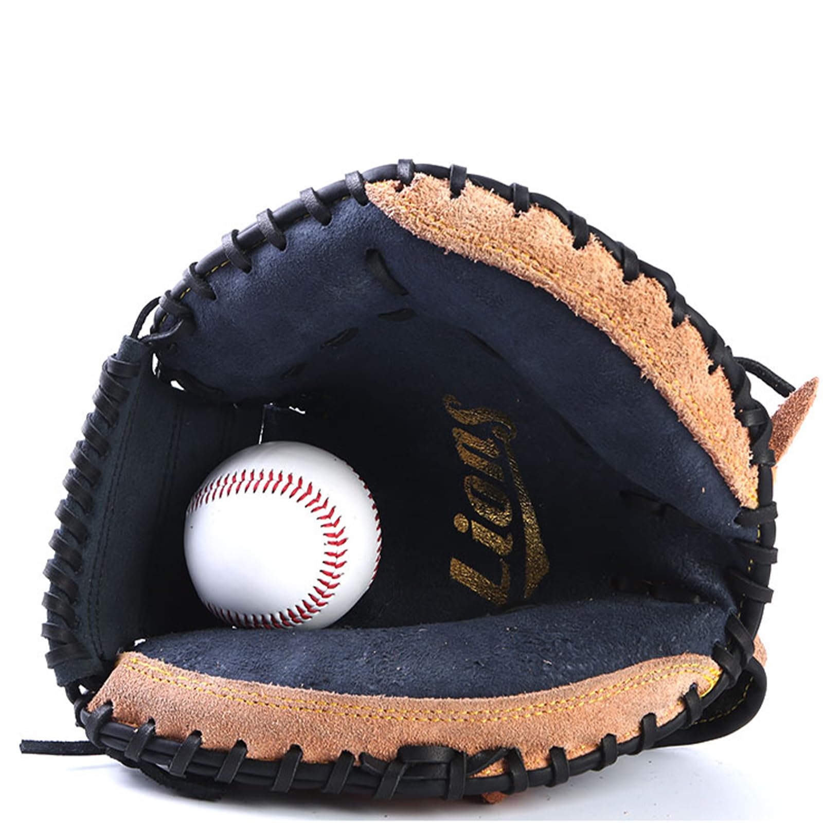 Baseball Catcher Glove,Baseball and Softball Catcher's Mitt for Kids Youth Adults,Cowhide Catcher's Glove - Left Hand Glove (Brown)