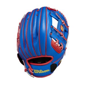 Wilson 2024 A200™ EZ Catch™ Royal 10” T-Ball Glove - Left Hand Throw, Royal/Red/Yellow