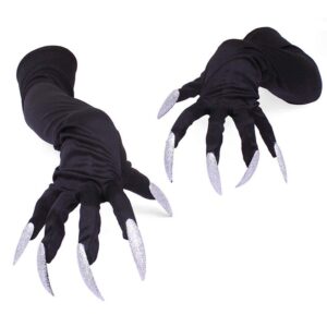 binaryabc halloween costume paw gloves,gloves with nails fingernails,halloween prop witch hand gloves