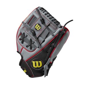 Wilson 2024 A450™ 11.5” Youth Infield Baseball Glove - Right Hand Throw, Grey/Black/Yellow