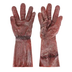 Horrific Halloween Zombie Hands Gloves Men Women Bloody Witch Wizard Demon Hands Monster Vampire Costume Accessories Fancy Dress Party Cosplay Gloves Party Props Decorations