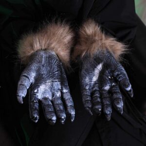 GAGMKXN Halloween Werewolf Gloves Scary Wolf Claws Gloves Animal Festival Cosplay Party Paws Monster Costume Accessory for Adult (Large)