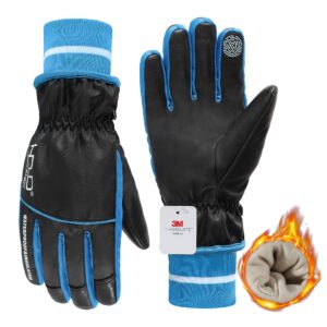 handlandy insulated work gloves waterproof for men women, 3m thinsulate ski gloves winter cold weather work gloves touchscreen (medium, black)