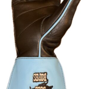 EPT Bull Ropes Bull Riding Glove Adult & Youth Outer Seam Right Hand Black & Turquoise Cow Hide 8.0 RH