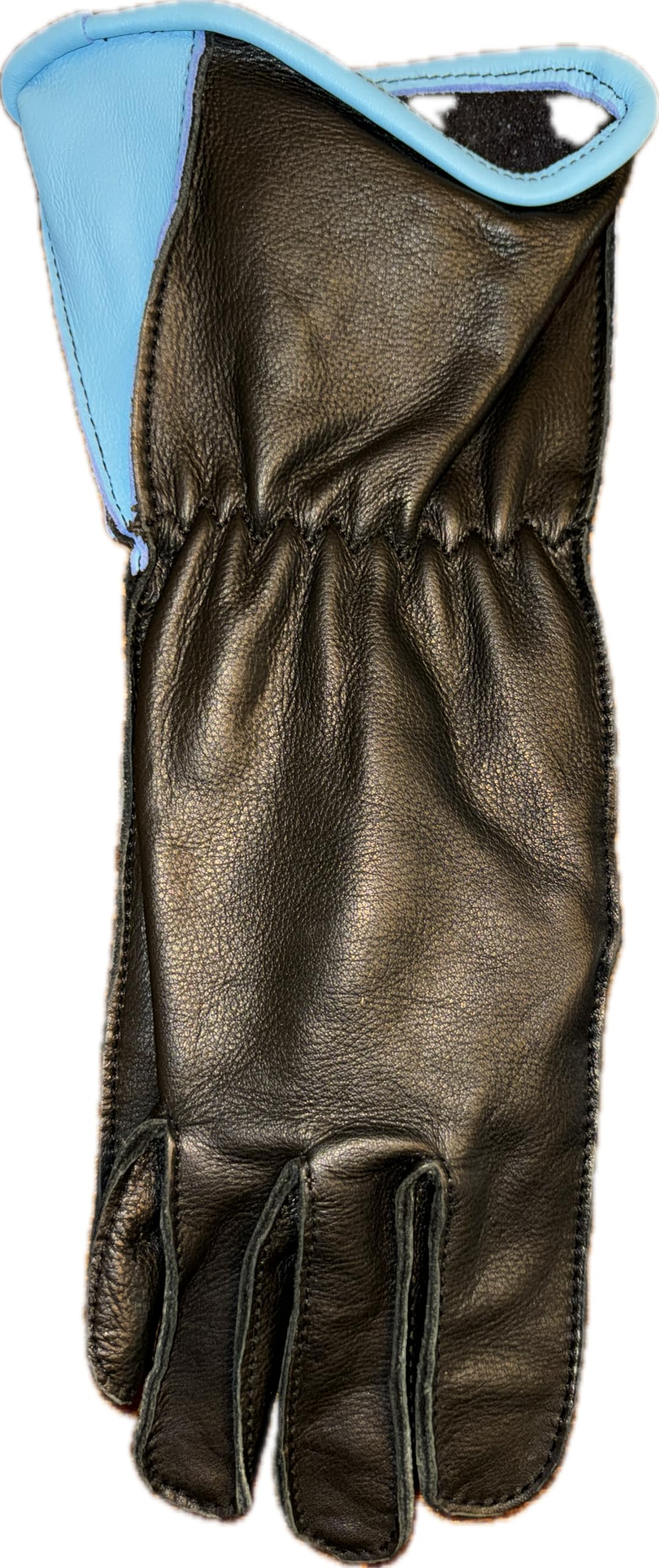 EPT Bull Ropes Bull Riding Glove Adult & Youth Outer Seam Right Hand Black & Turquoise Cow Hide 8.0 RH