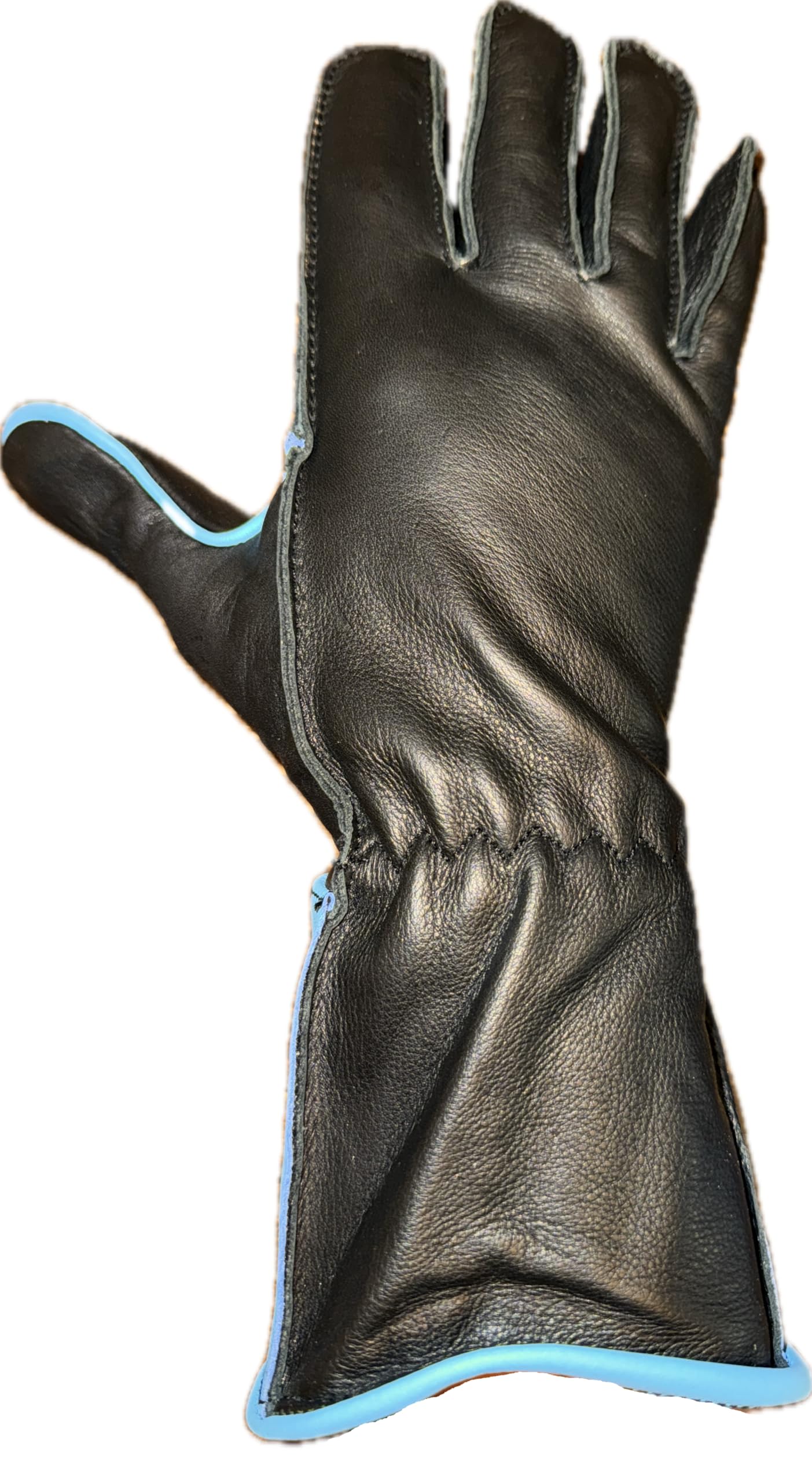 EPT Bull Ropes Bull Riding Glove Adult & Youth Outer Seam Right Hand Black & Turquoise Cow Hide 8.0 RH