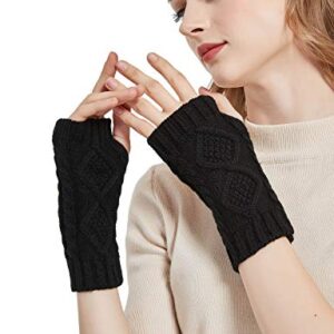 Novawo Women's Hand Crochet Winter Warm Fingerless Arm Warmers Gloves